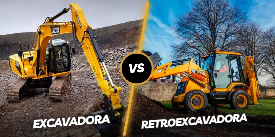 ¿Cuál es la diferencia entre la excavadora y una retroexcavadora?